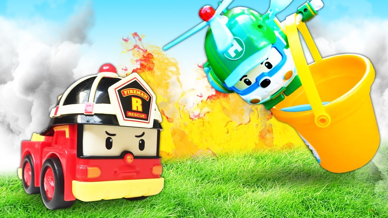 Robocar Helly apagou o incêndio na horta de brinquedo! Brincadeira ...