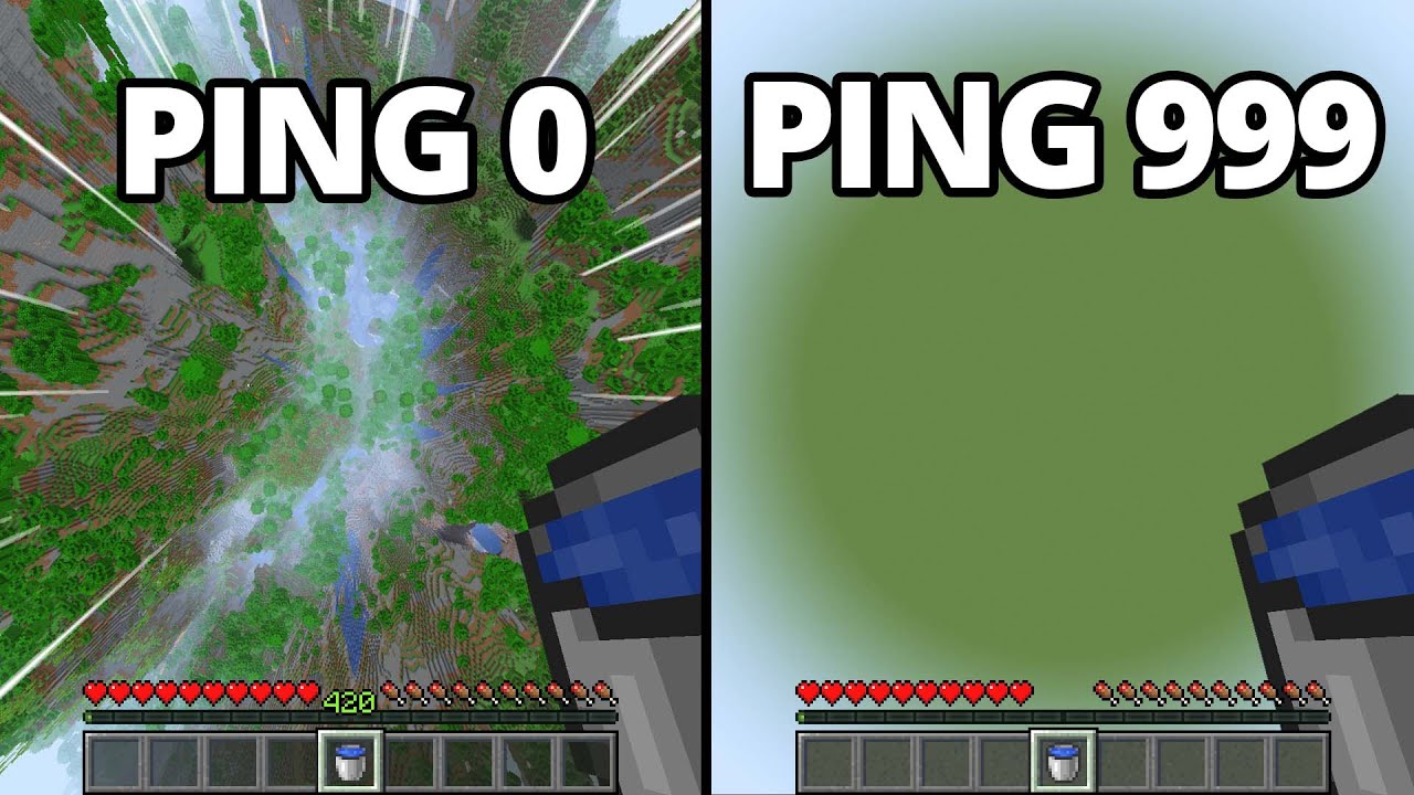 MLG water bucket ping 0 vs ping 999 - YouTube
