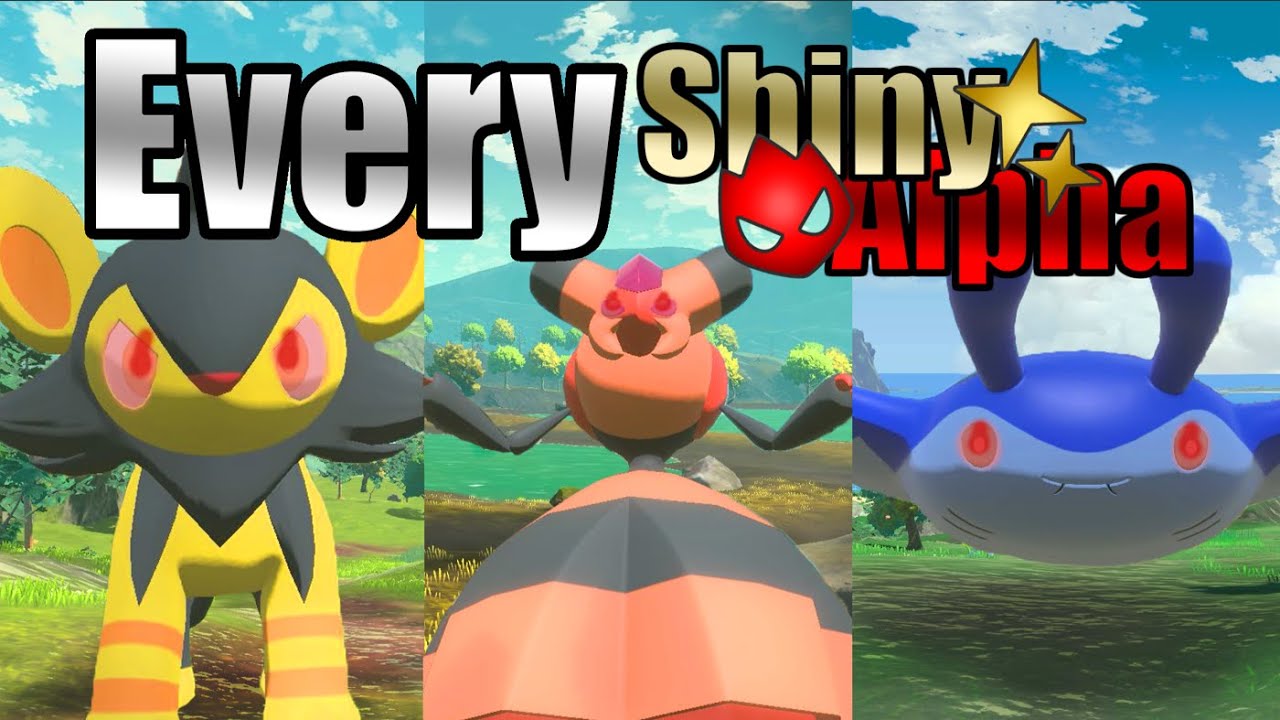 Catching every Static Alpha Pokemon in Shiny 1/2 (22 Shalphas) - YouTube
