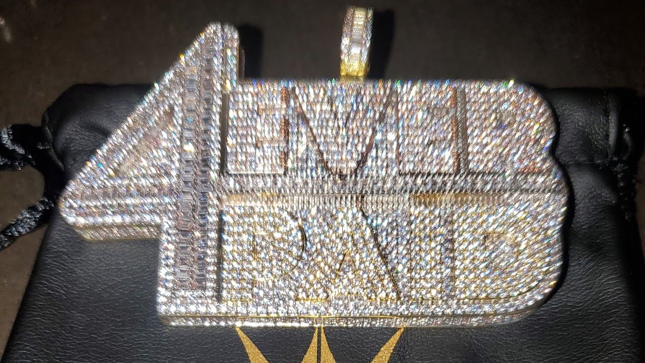 Hiphopbling 4 Ever Paid Baguette 3 Tone Vvs Cz Iced Out Pendant - YouTube
