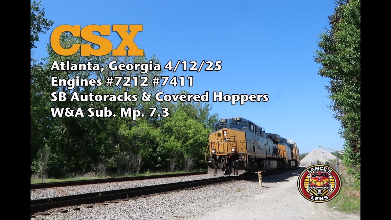 CSX Engines 7212 #7411 SB Autoracks & Covered Hoppers Atlanta, Georgia ...