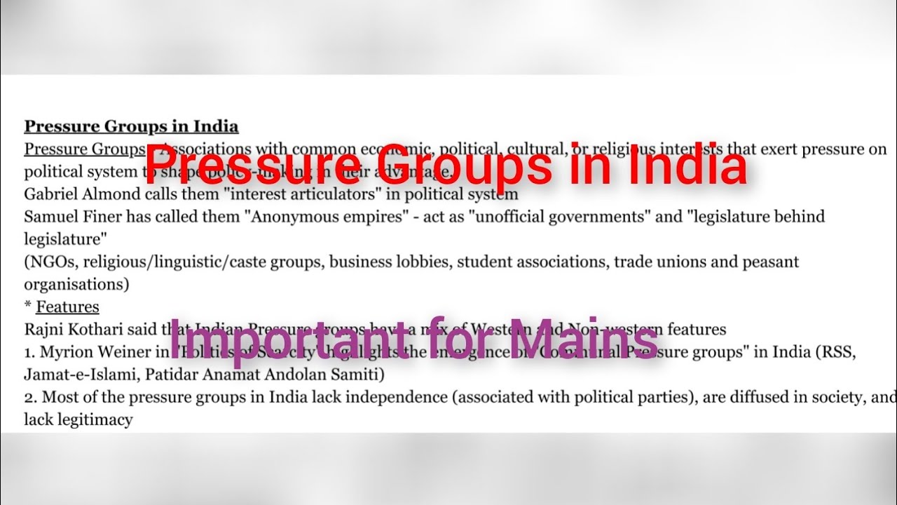 Pressure Groups in India - YouTube
