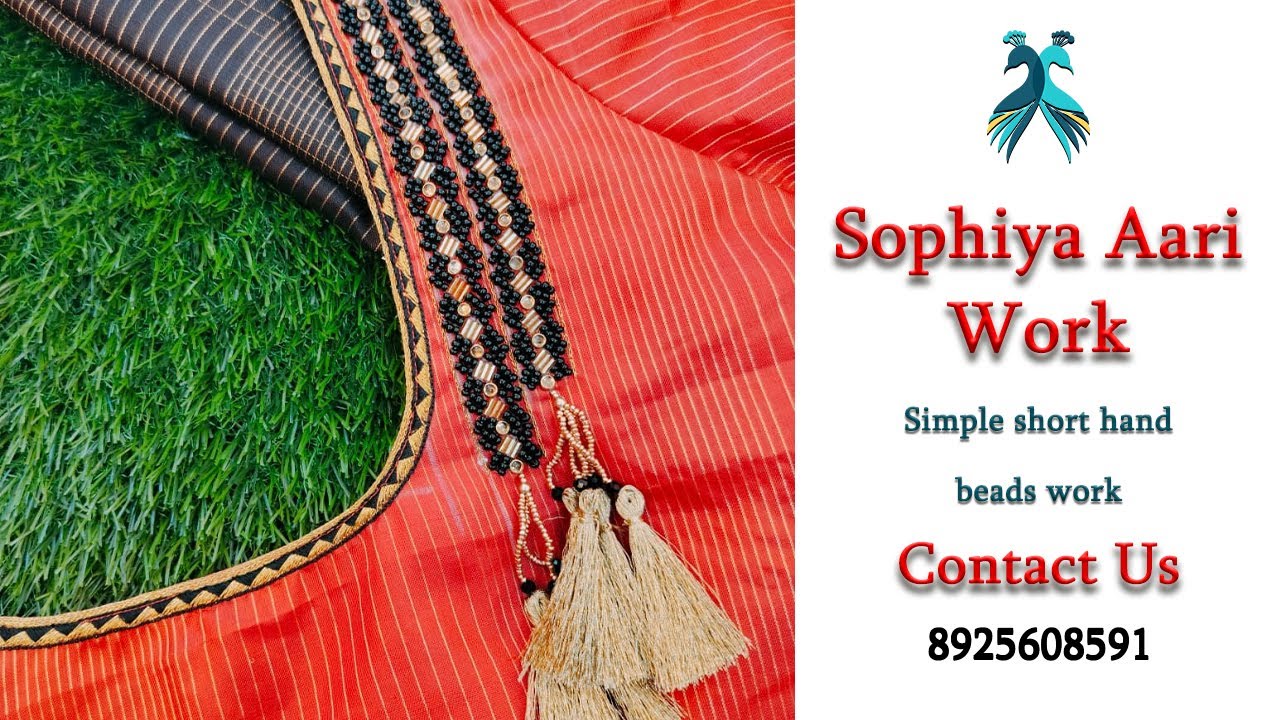 Simple short hand beads work || Sophiya Aari Work in Virudhunagar ...