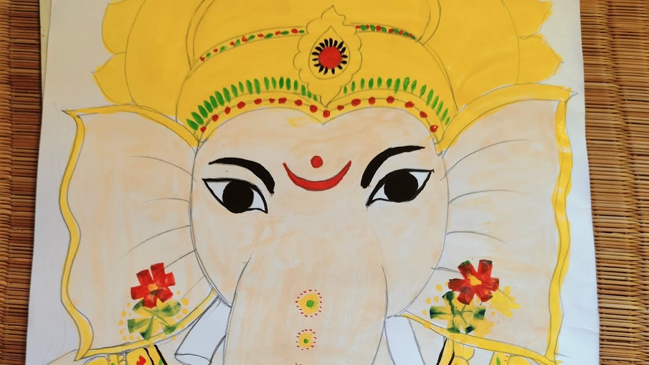 Ganpati bappa drawing / How to draw Lord Ganesh Easy Step by step # ...