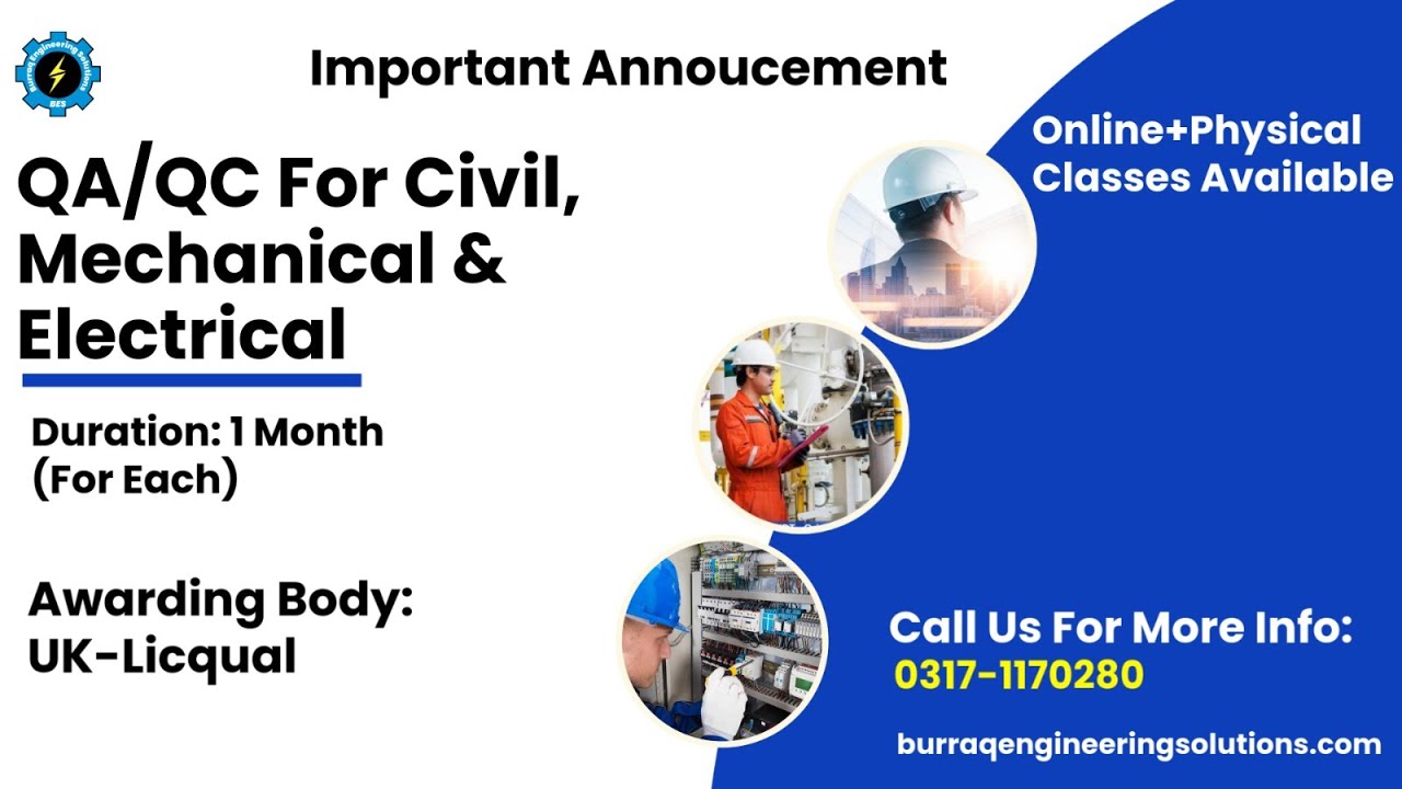 QA/QC For Civil, Electrical and Mechanical Engineers Training Course ...