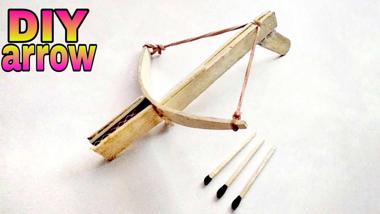 How to make mini arrow with firing matchstick with ice cream stick ...