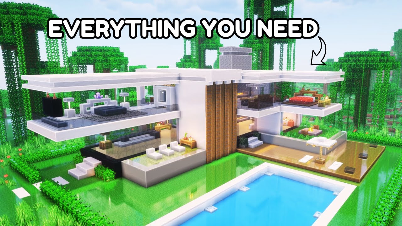 Minecraft:Modern House #5 | Gracium House Tutorial🏡 #youtubeshorts # ...