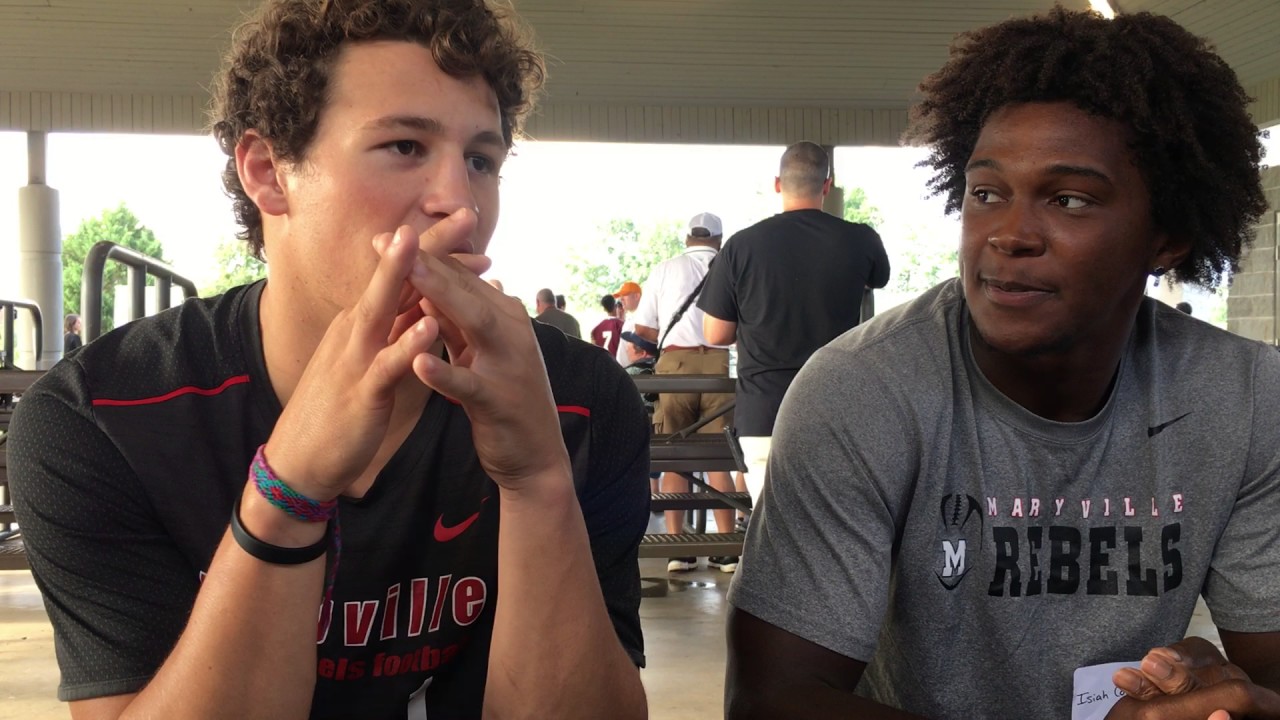 Maryville's Dylan Hopkins and Isaiah Cobb At KFOA Media Day - YouTube