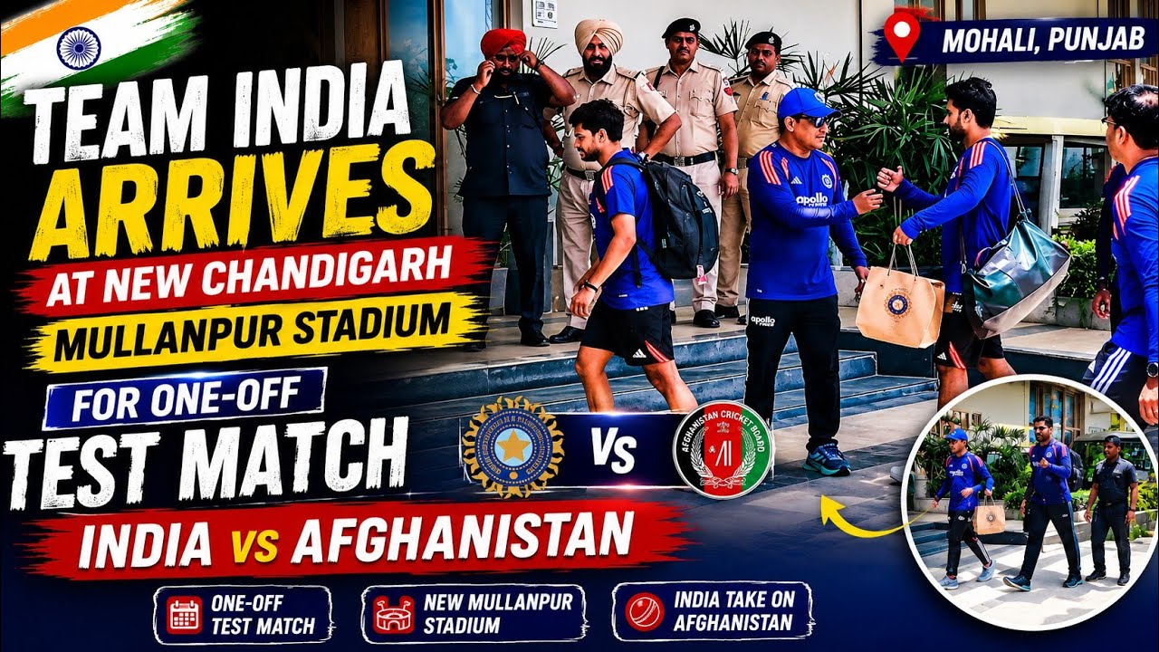Indian Cricket Team Arrive in Mohali Ahead of One-Off Test Against ...