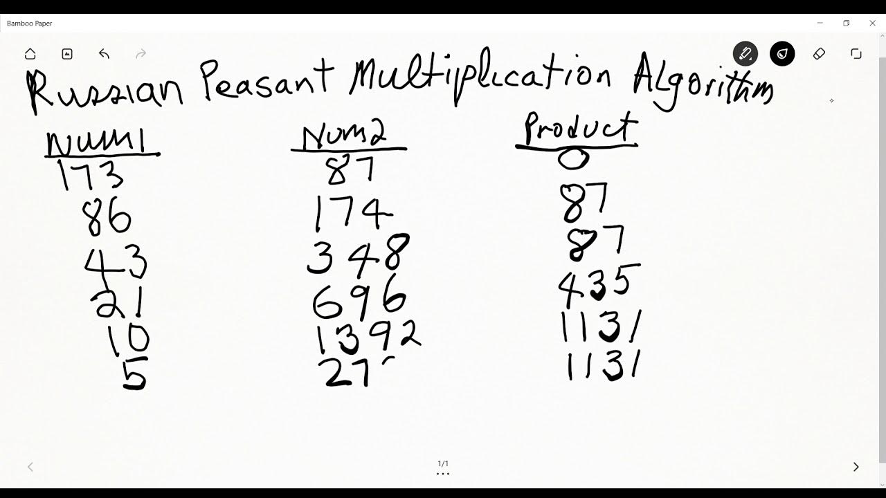 Russian Peasant Multiplication Alqorithm - YouTube