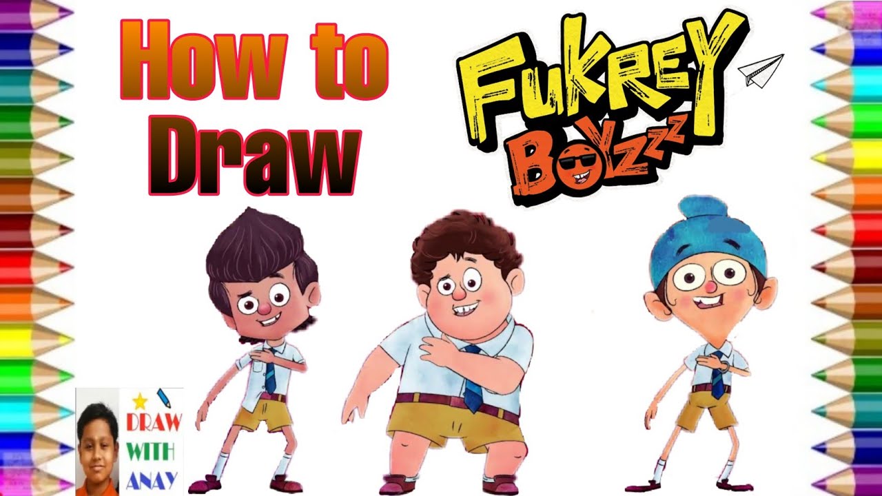 How to Draw Fukrey Boyzzz | Fukrey Boyzzz Drawing | Draw With Anay ...