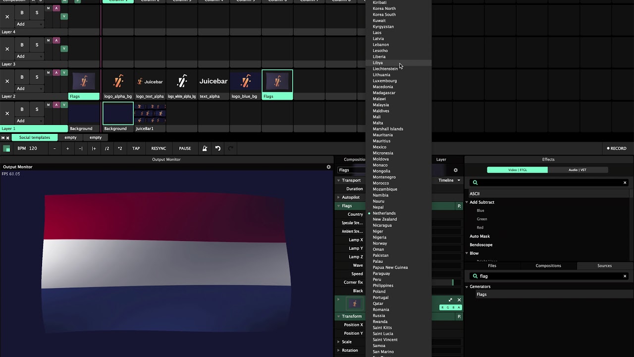 Resolume plugin: Flags - YouTube