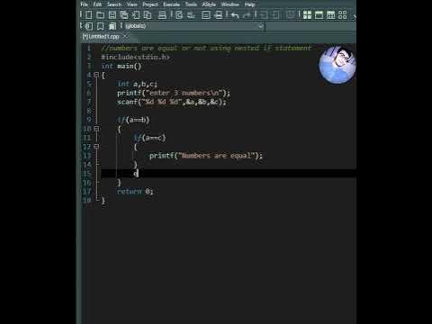 C Programming | Numbers are Equal or not Using Nested if statement | Coding With Sohail - YouTube