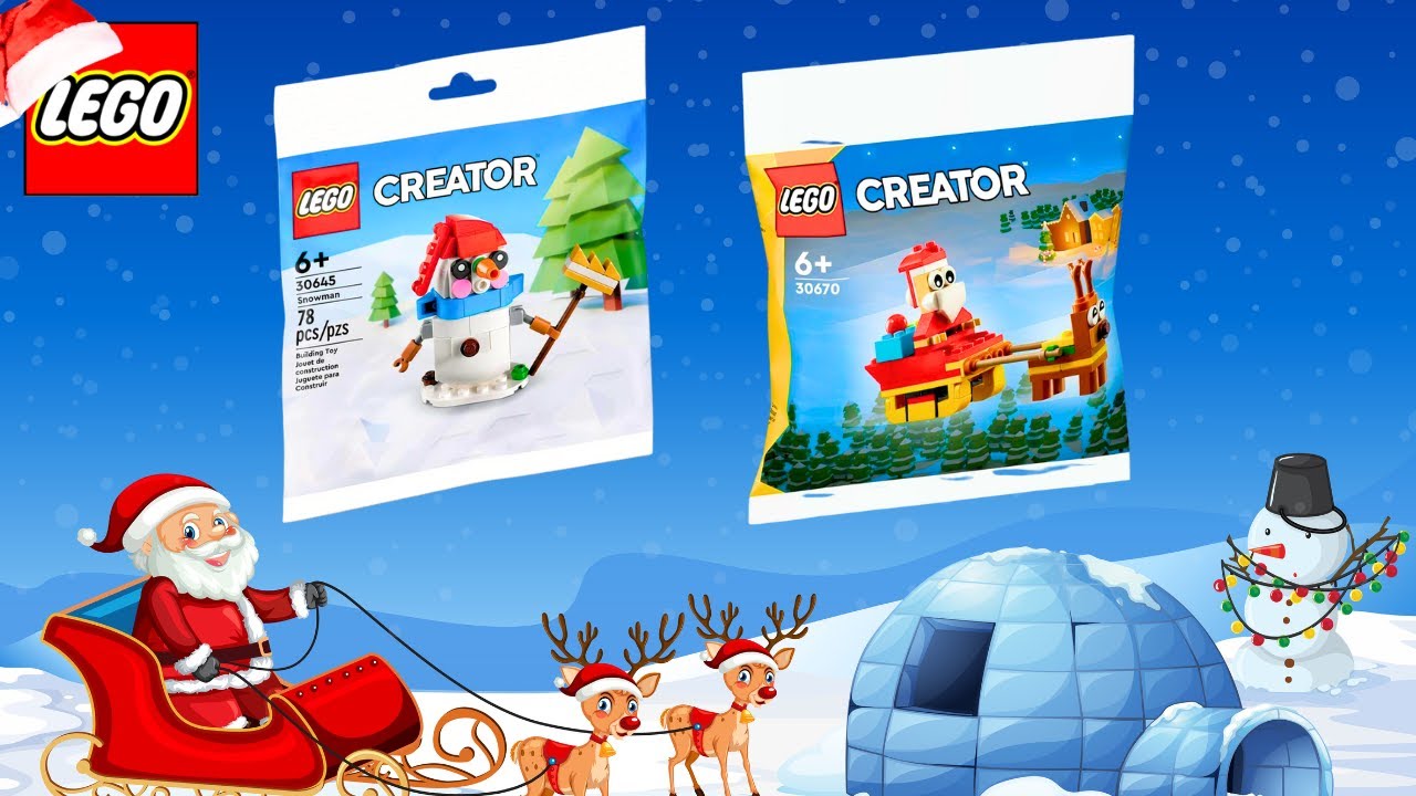 LEGO CREATOR 30645 SNOWMAN AND 30670 SANTA'S SLEIGH RIDE - YouTube