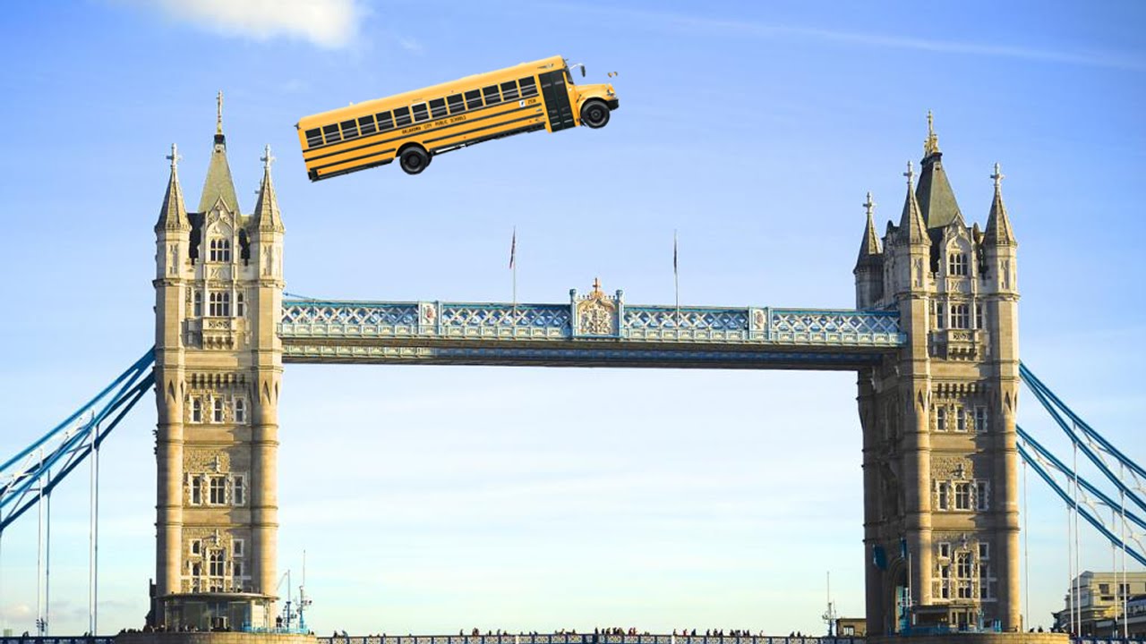 BUS JUMPING BRIDGE!!! - YouTube