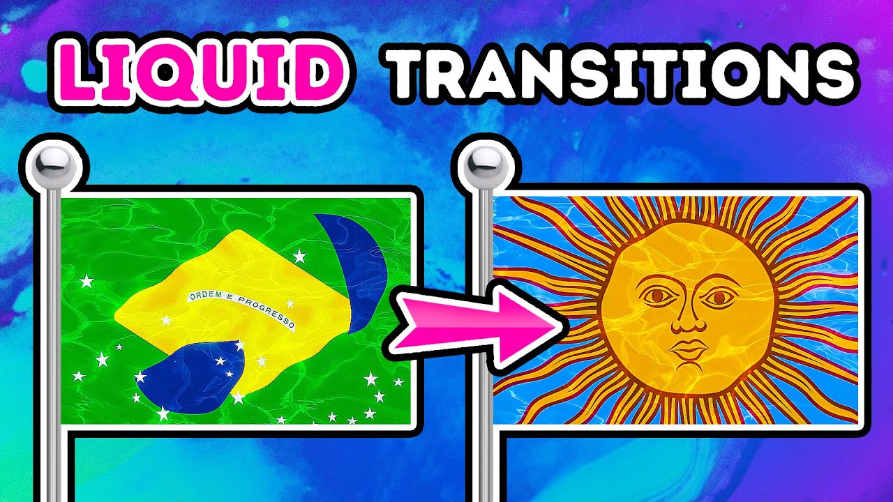 World Flags Animation but Flags Transitions Are Liquid - YouTube