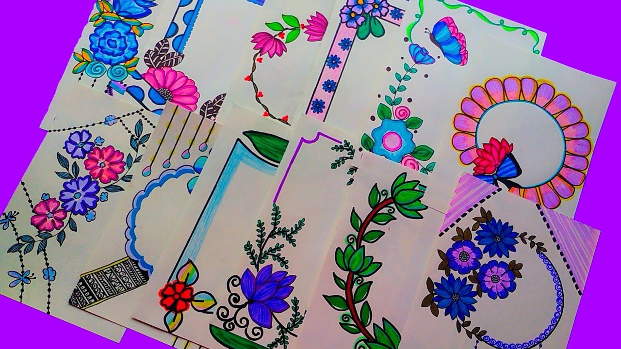 50 Beautiful Border Design/Front Page Design For School Notebook ...