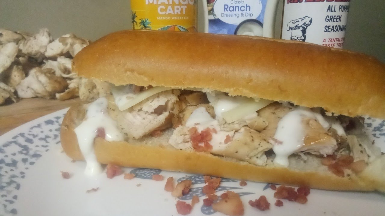 Easy and Cheap Chicken Bacon Ranch Sandwich! - YouTube