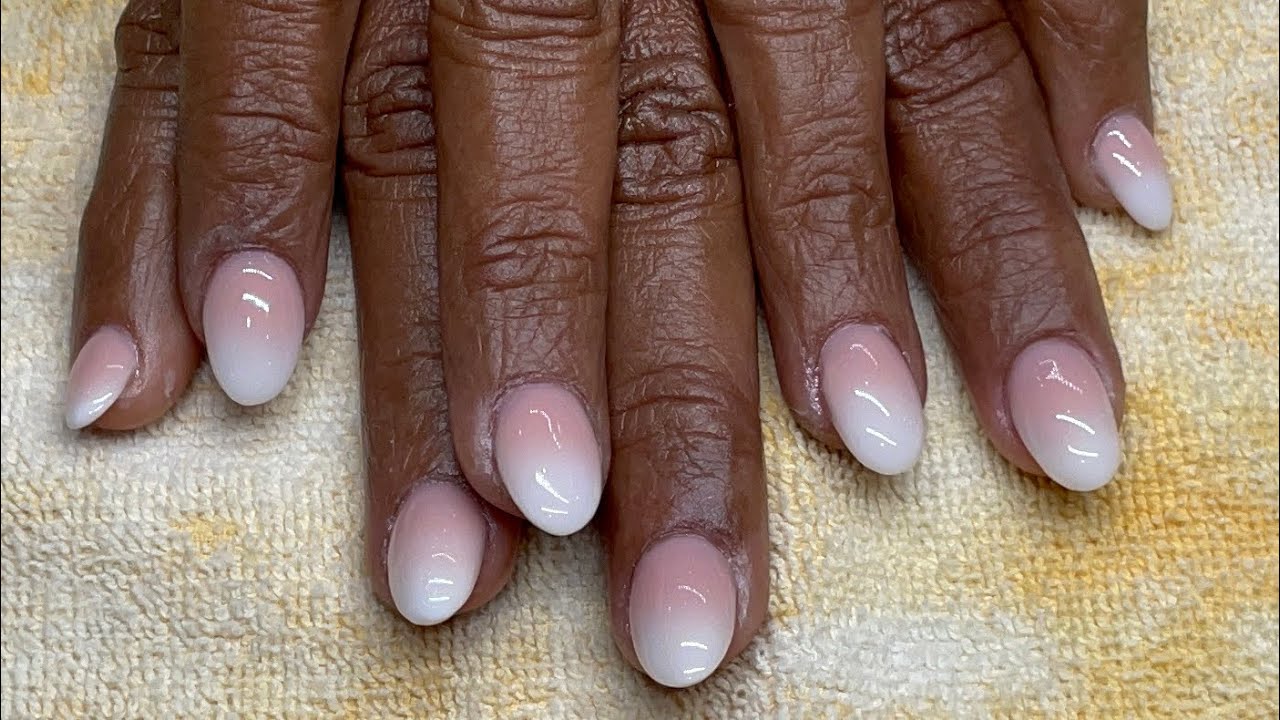 Solar Nail | Pink-White Ombre | Nail Tutorial - YouTube