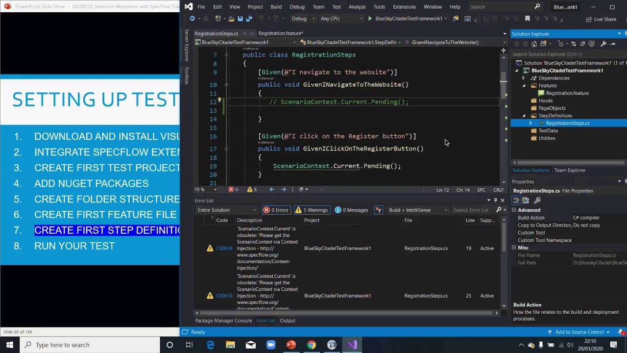 Introduction To Test Automation C# (MS Test)- Class 1F - YouTube