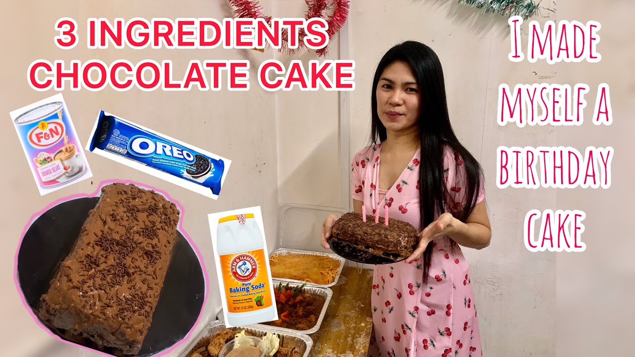 3 INGREDIENTS CHOCOLATE CAKE | Cheenee Gon VLG#42 - YouTube