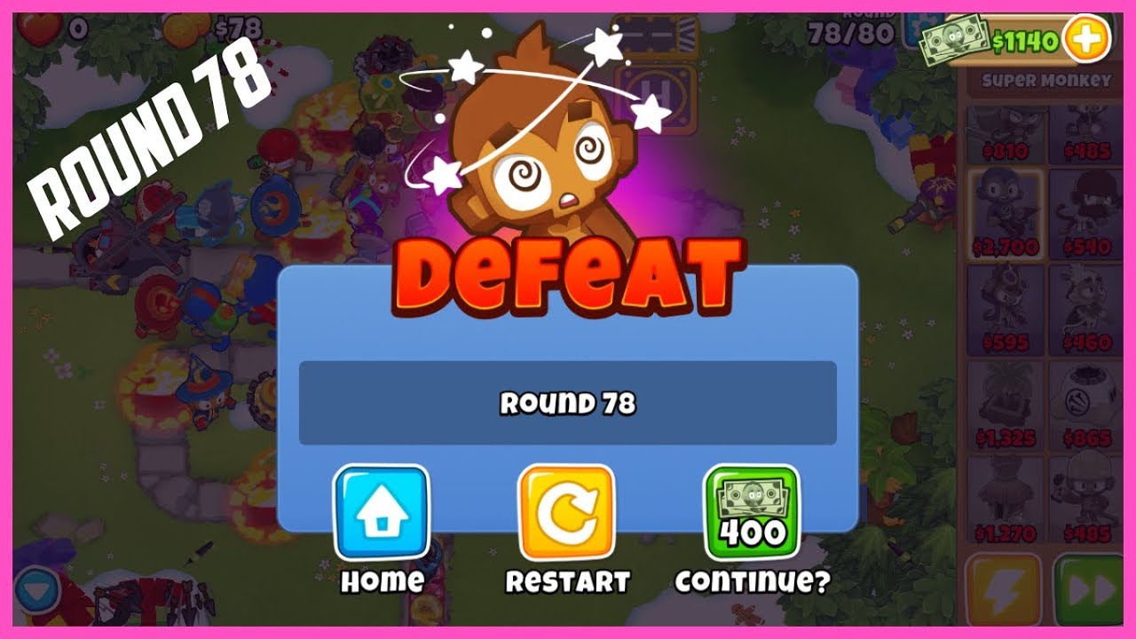 Round 78 Monkey Meadow Bloons Tower Defense 6 - YouTube