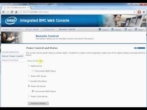 Demo Tắt/Mở máy chủ qua mạng với Intel Integrated BMC Web Console ...