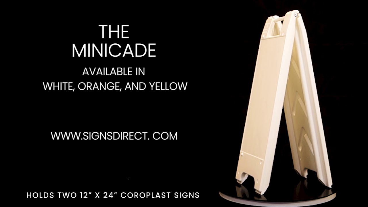 WHITE Plasticade PORTABLE SANDWICH BOARD STYLE A-FRAME MINICADE 155 ...