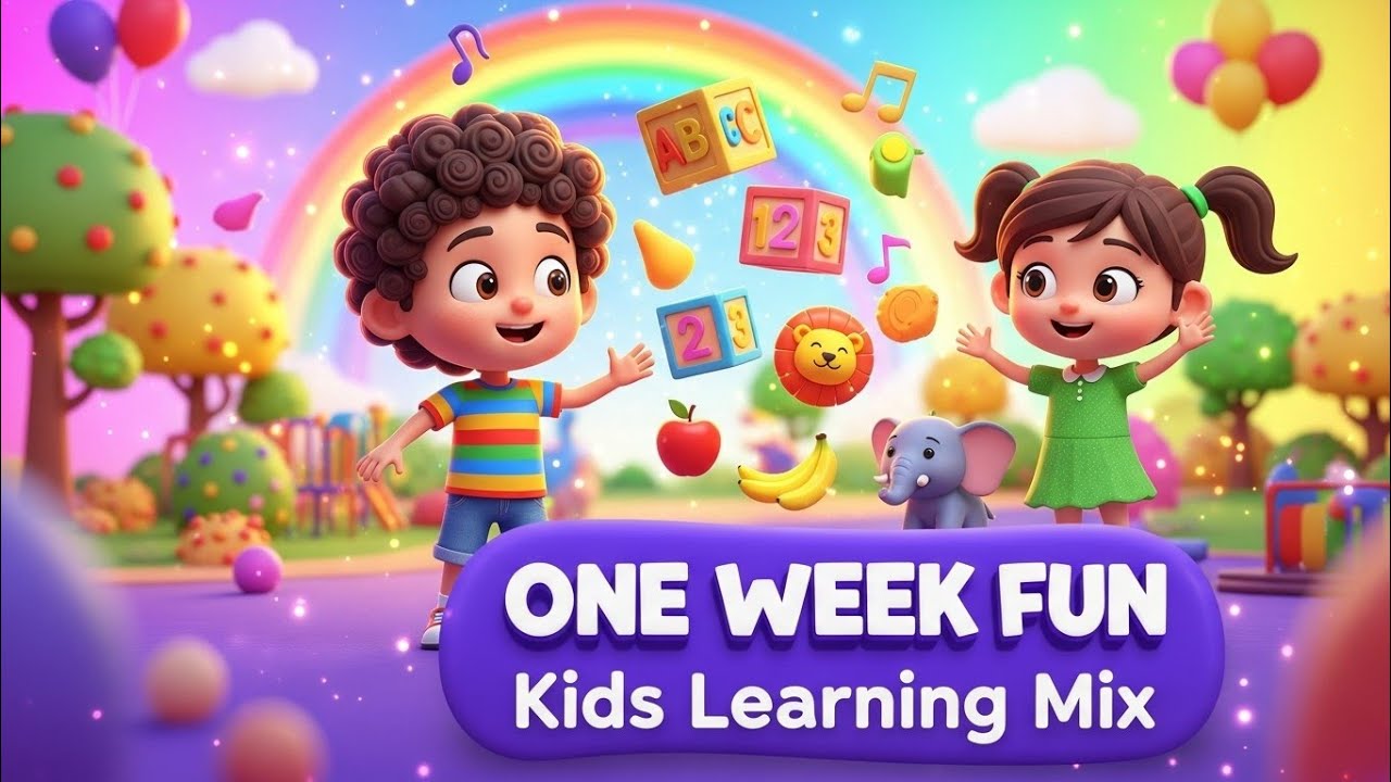 One Week Kids Learning Videos Mix | ABC, Numbers, Colors & More | Hip ...