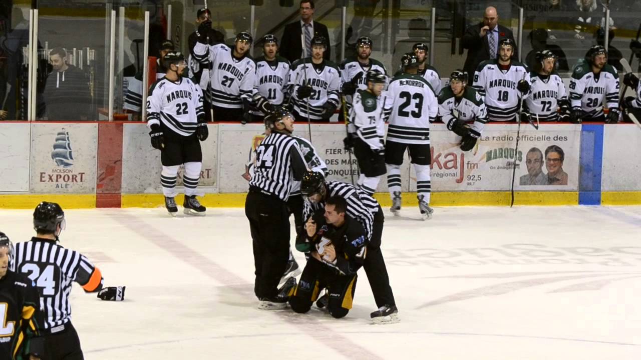 Combat / Fight Nicolas Marcotte vs Bryce Swan, LNAH, 15-11-14 - YouTube