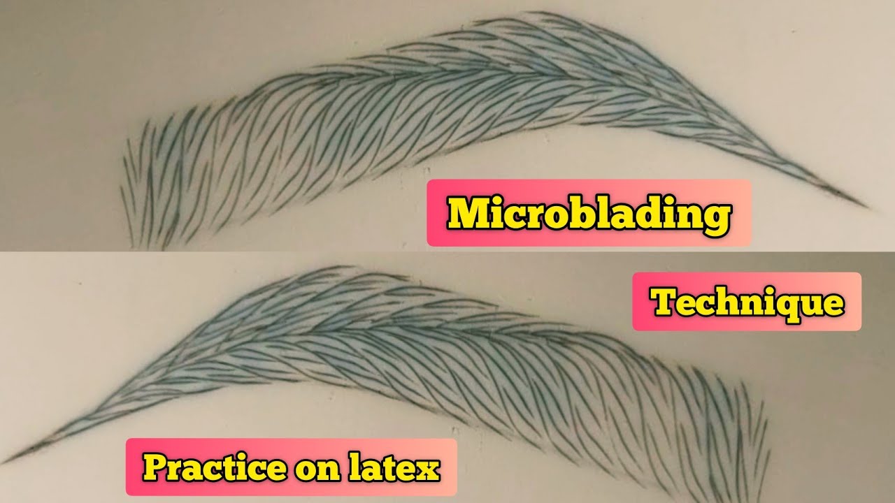 Microblading Strokes Step by Step || Microblading Practice On Latex ...