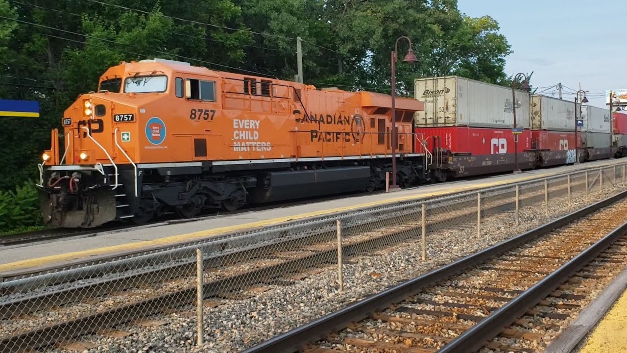 TRAINS CPKC 8757 Every Child Matters Engine at Lachine Pt 5 - YouTube