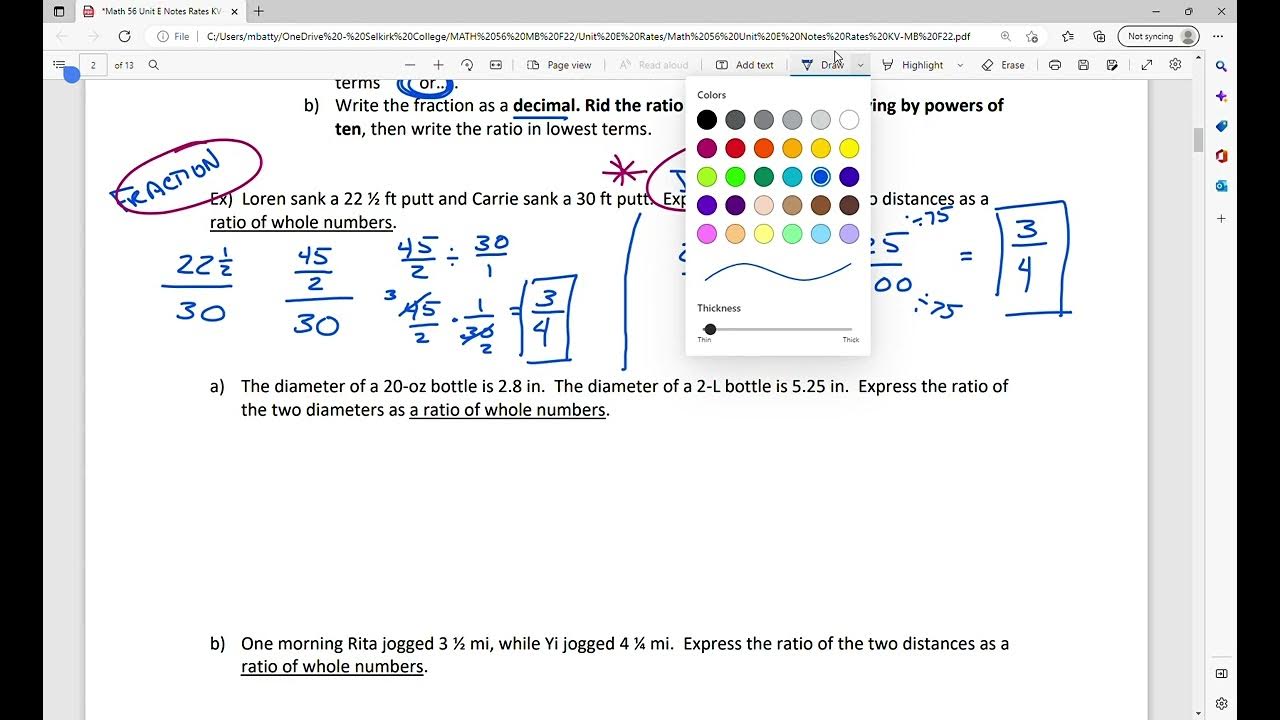 MATH 56 E 1 Rates and Ratios - YouTube