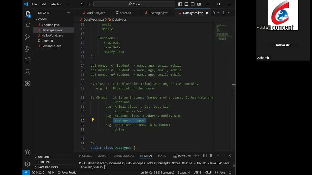Day 2 - Java Basic Syntax - Classes, Identifiers, Comments - YouTube