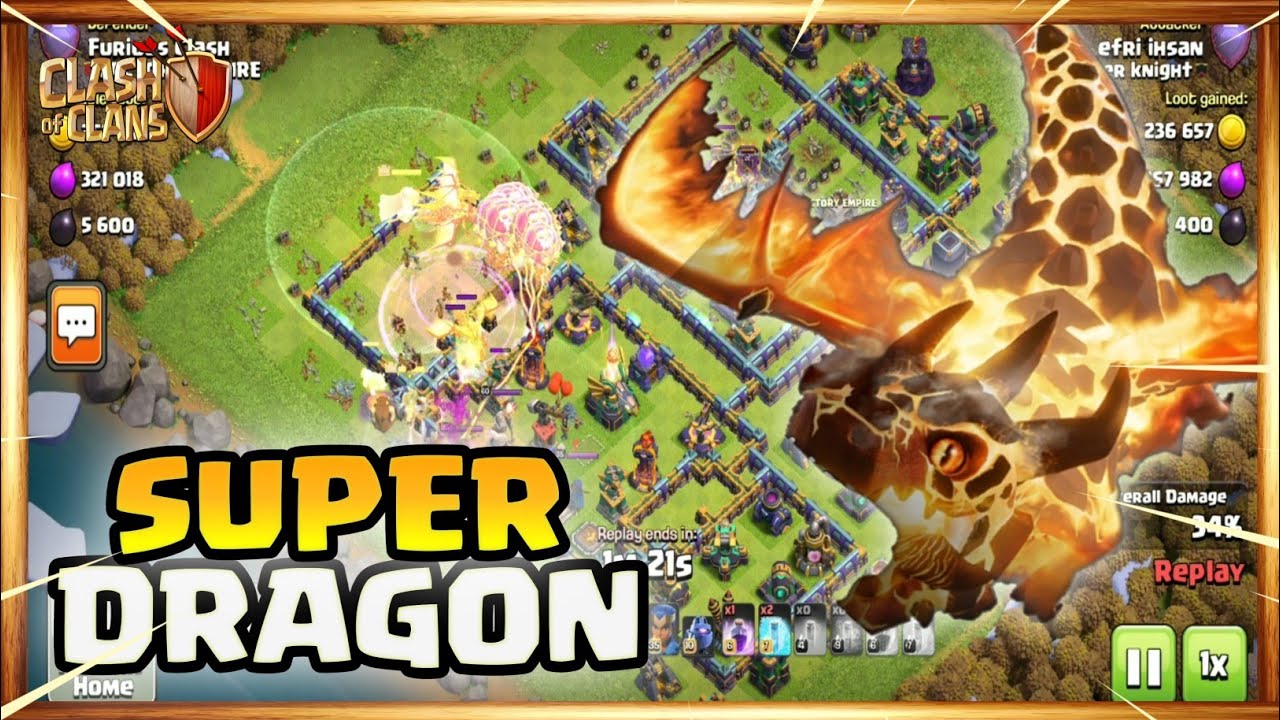 TH15 SUPER DRAGON ATTACK STRATEGY With 4 Super Dragon + 16 Baloon - YouTube