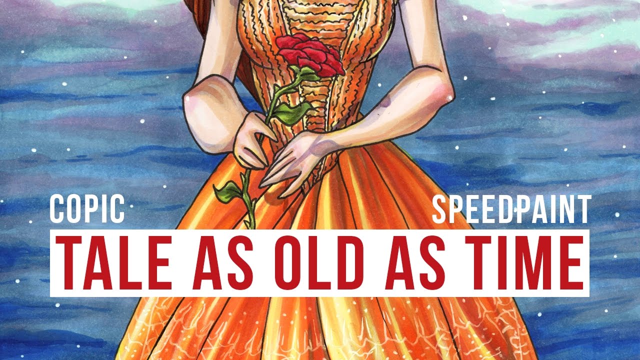 TALE AS OLD AS TIME | COPIC MARKER SPEED DRAWING - YouTube