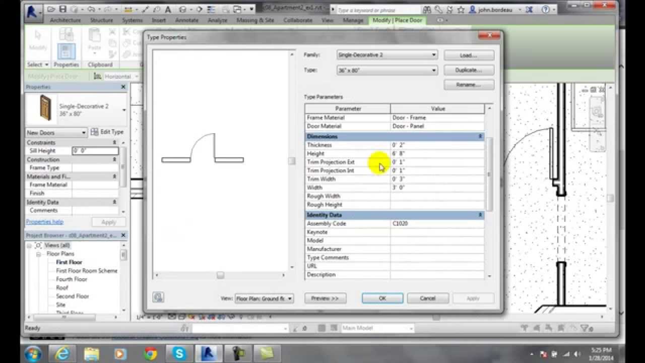 Revit 04-04 Door Type Properties - YouTube