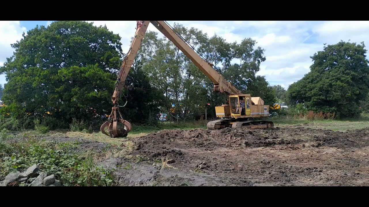 classic Priestman VC20 long reach excavator with grab stacking stone ...