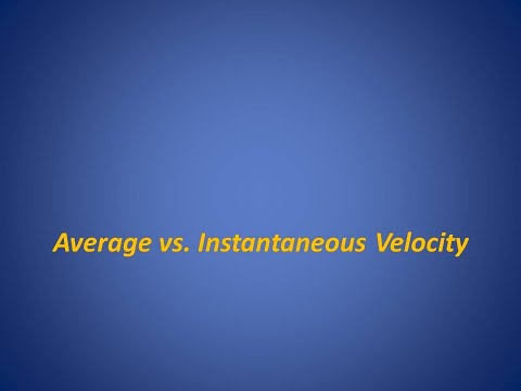 Average vs Instantaneous Velocity - YouTube