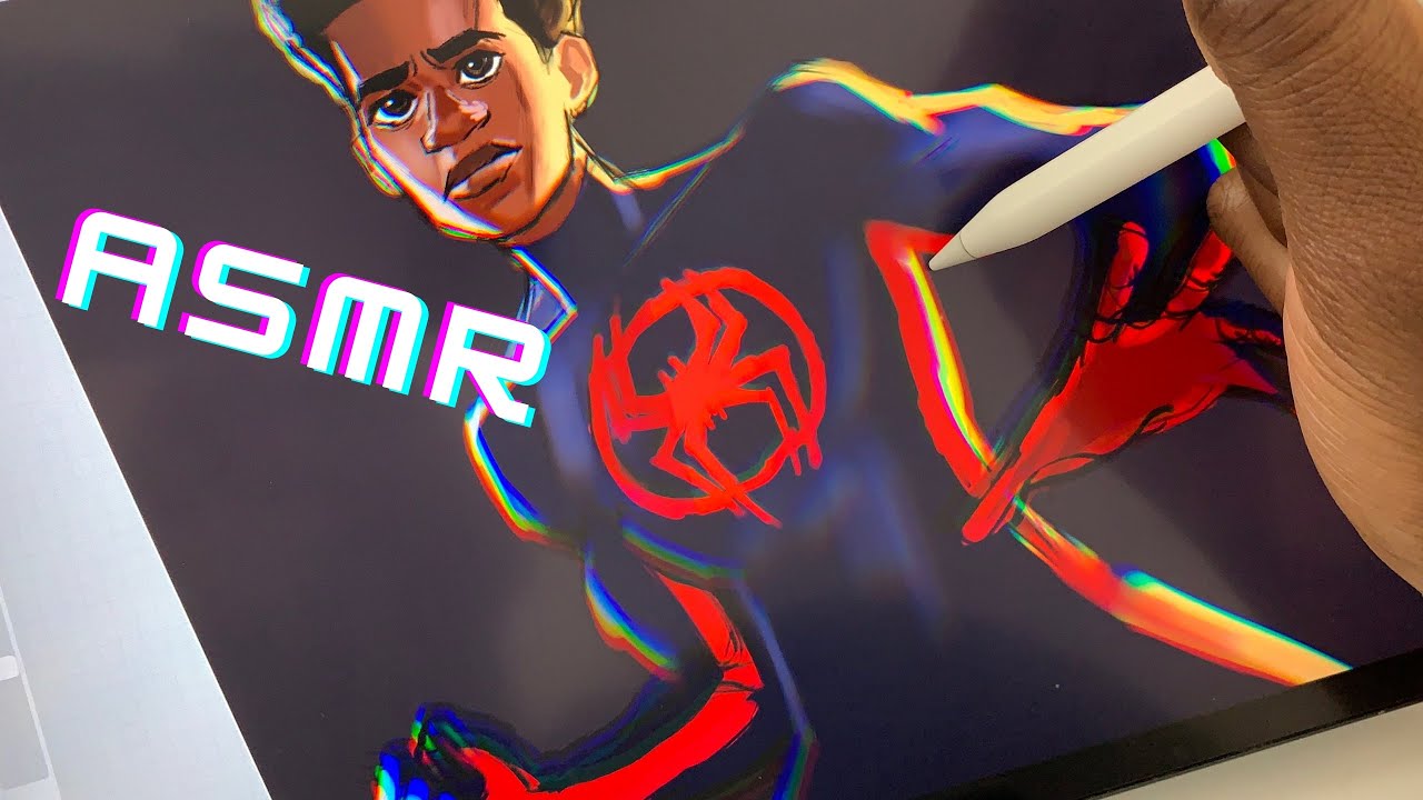 ASMR Drawing Miles Morales | Across The Spider Verse - YouTube