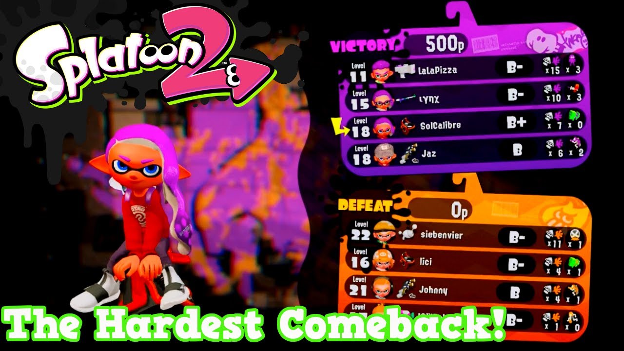 Splatoon 2 Online Matches - The Biggest Comeback Ever! - YouTube