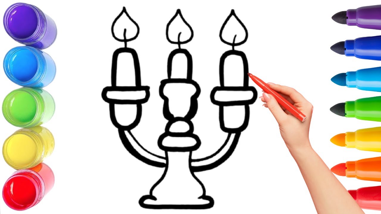 How To Draw cute CANDEL EASY Drawing, Painting & Coloring For Kids and ...