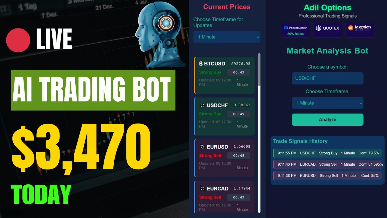 💰 AI Trading Bot Makes $3,470 on Pocket Option | 95% Win Rate Binary ...