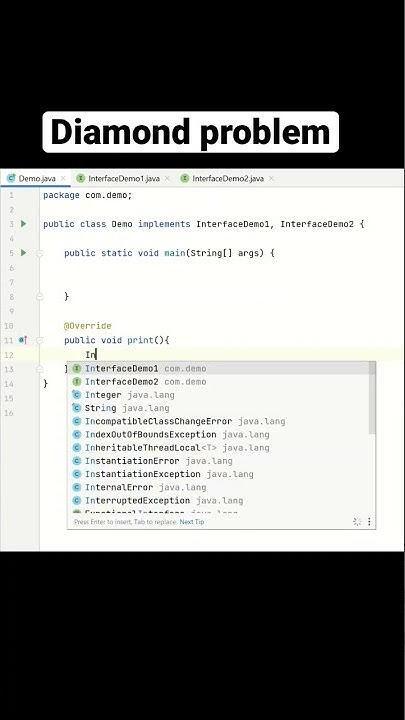 What is Diamond Problem in java8? #shorts #java #interview - YouTube