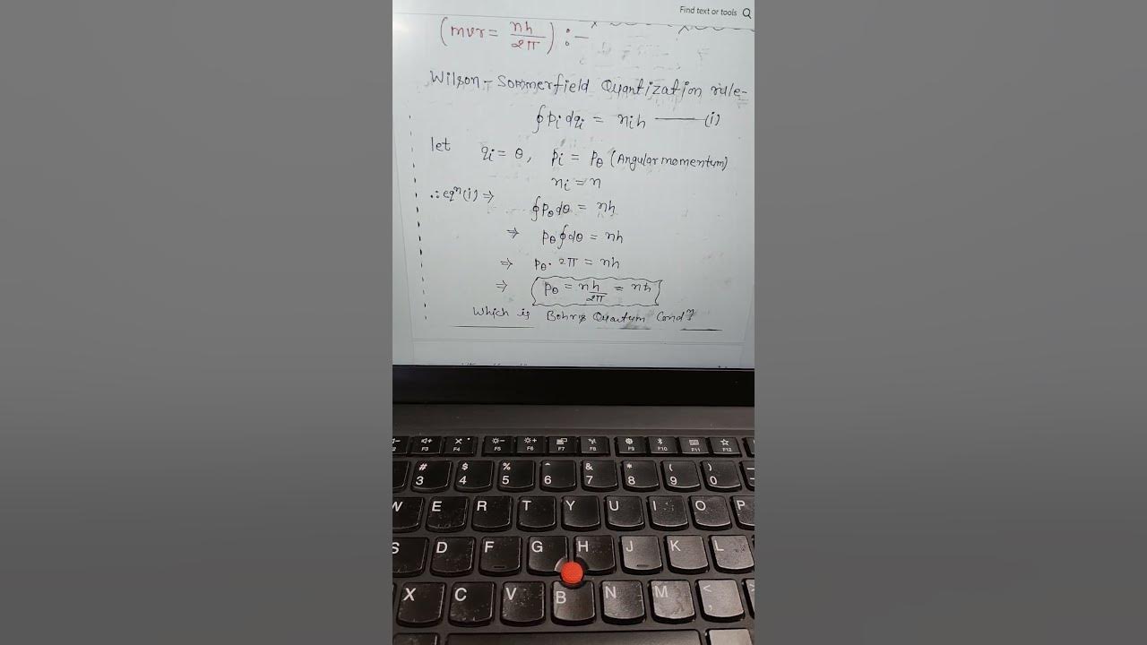 Derivation of Bohr's Quantization Condition using Wilson-Sommerfeld quantization rule - YouTube