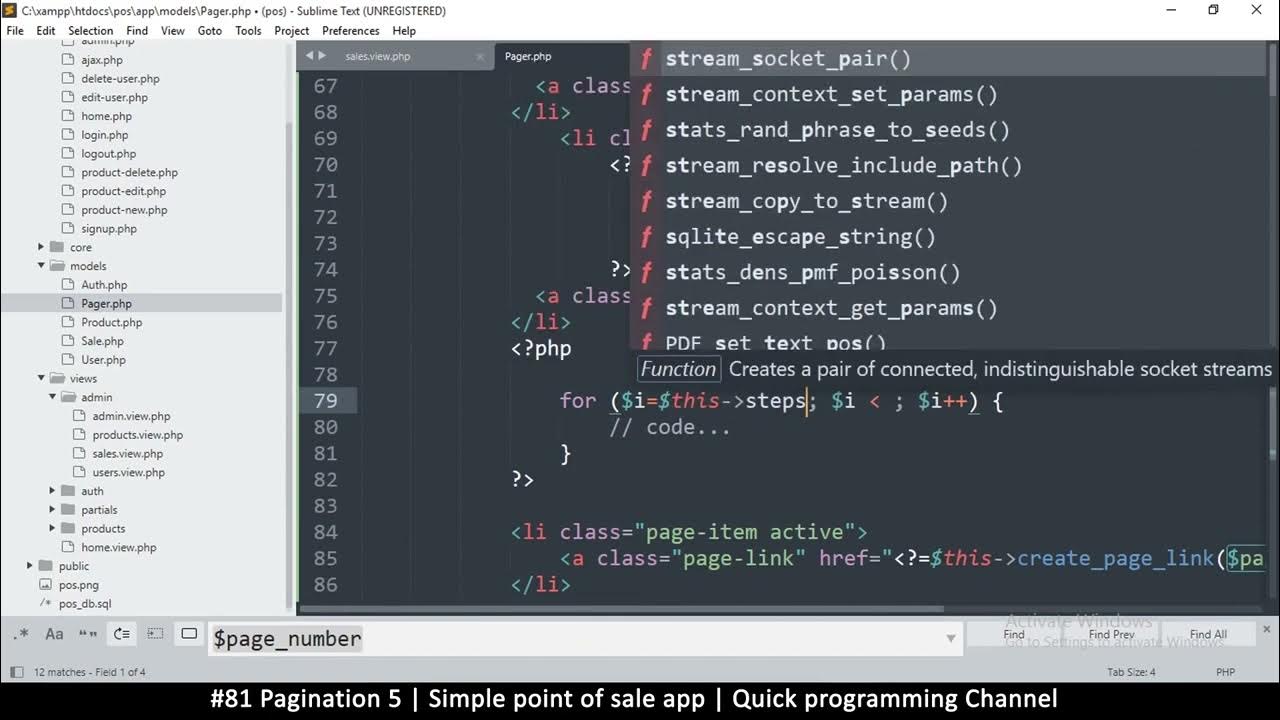 #81 Pagination 5 | Simple point of sale app in php & javascript | Quick programming tutorial ...