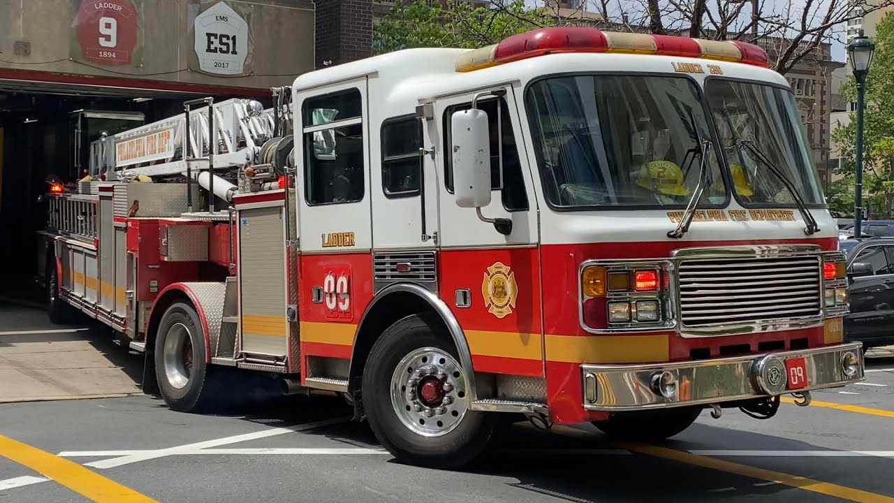 ⁴ᴷ *** SCREAMING Q !!! *** Philadelphia Fire Department Engine 43 and ...