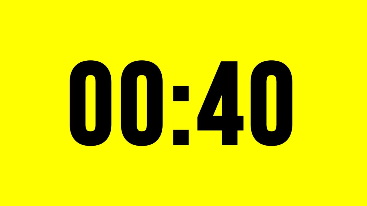 40 Second Timer Countdown No Music With Alarm - YouTube