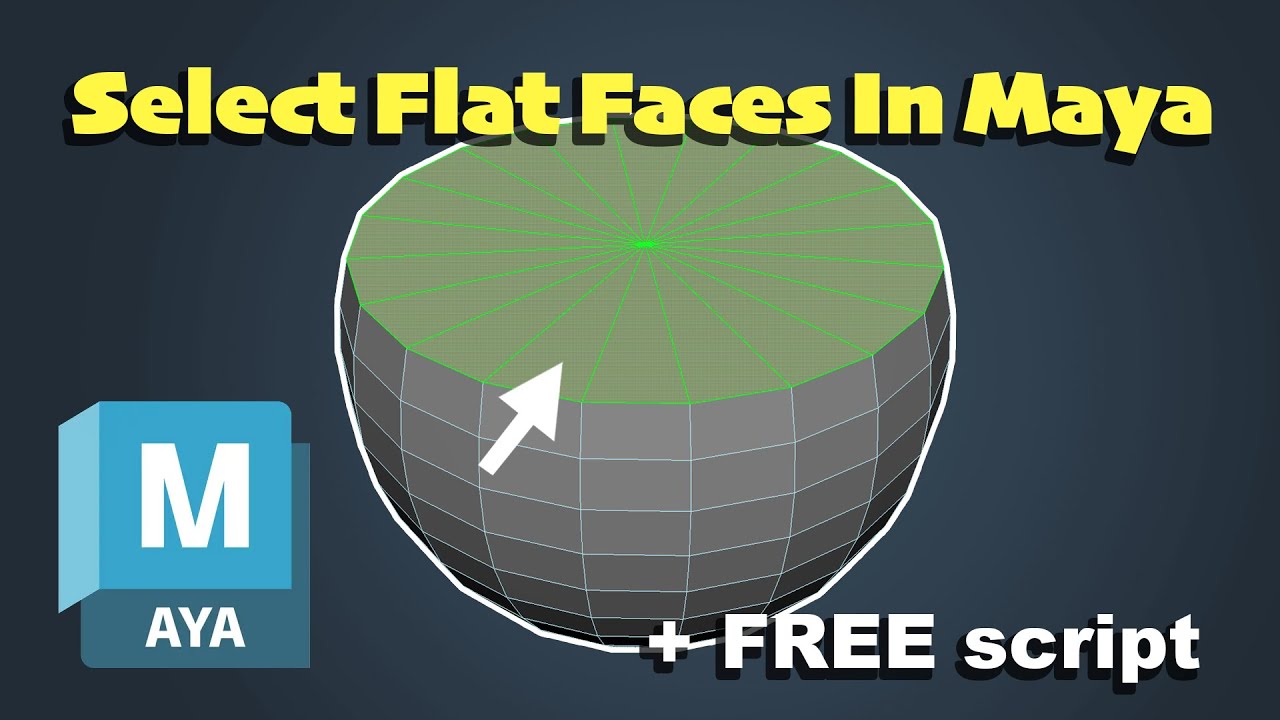 How to select flat faces in Maya using selection by angle script - YouTube