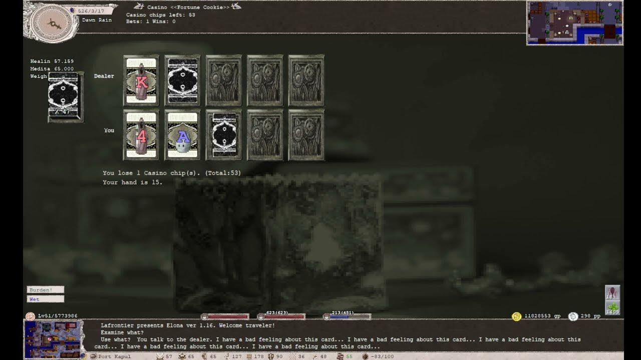 Elona 1.16 Snail Tourist EP44~ Play Blackjack in Very Lucky Day - YouTube